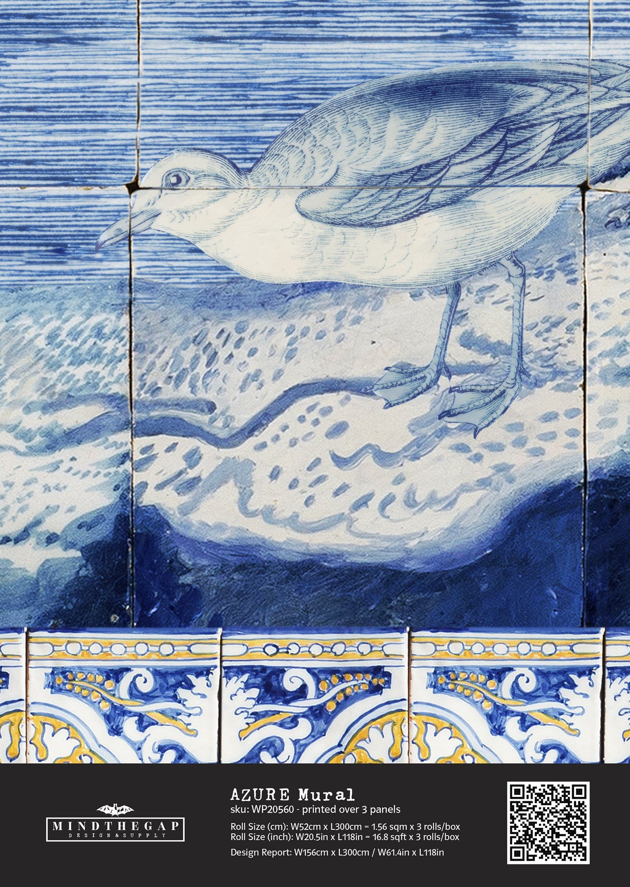 Azure Mural Wallpaper | MIND THE GAP - Decoralist