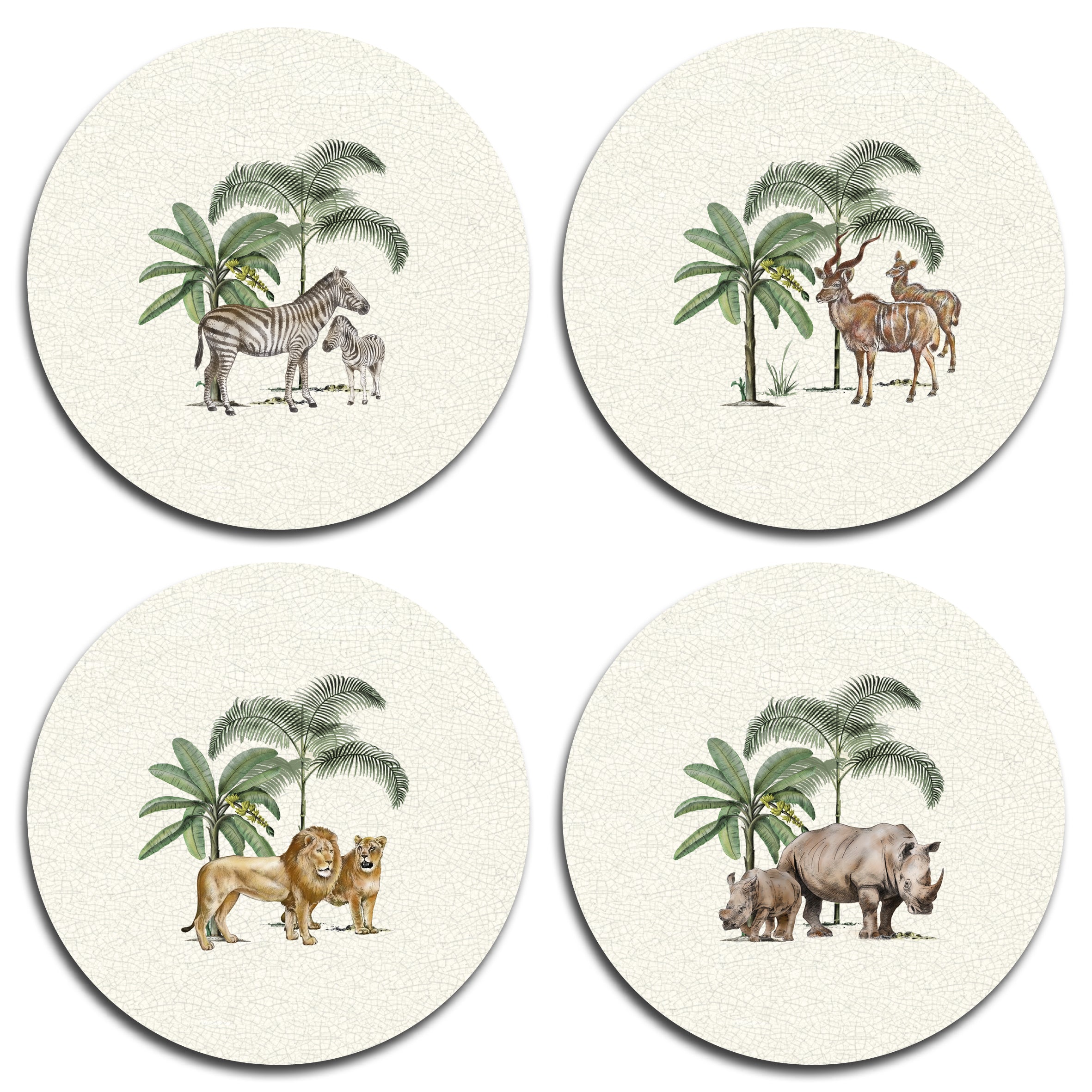 Out of Africa Round Safari Coasters - Decoralist.com