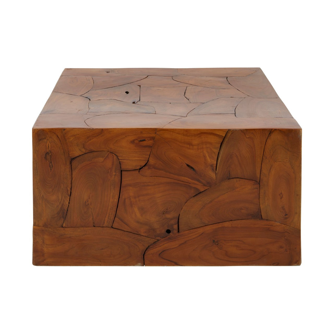 Jericho Solid Teak Wood Cuboid Coffee Table - Decoralist