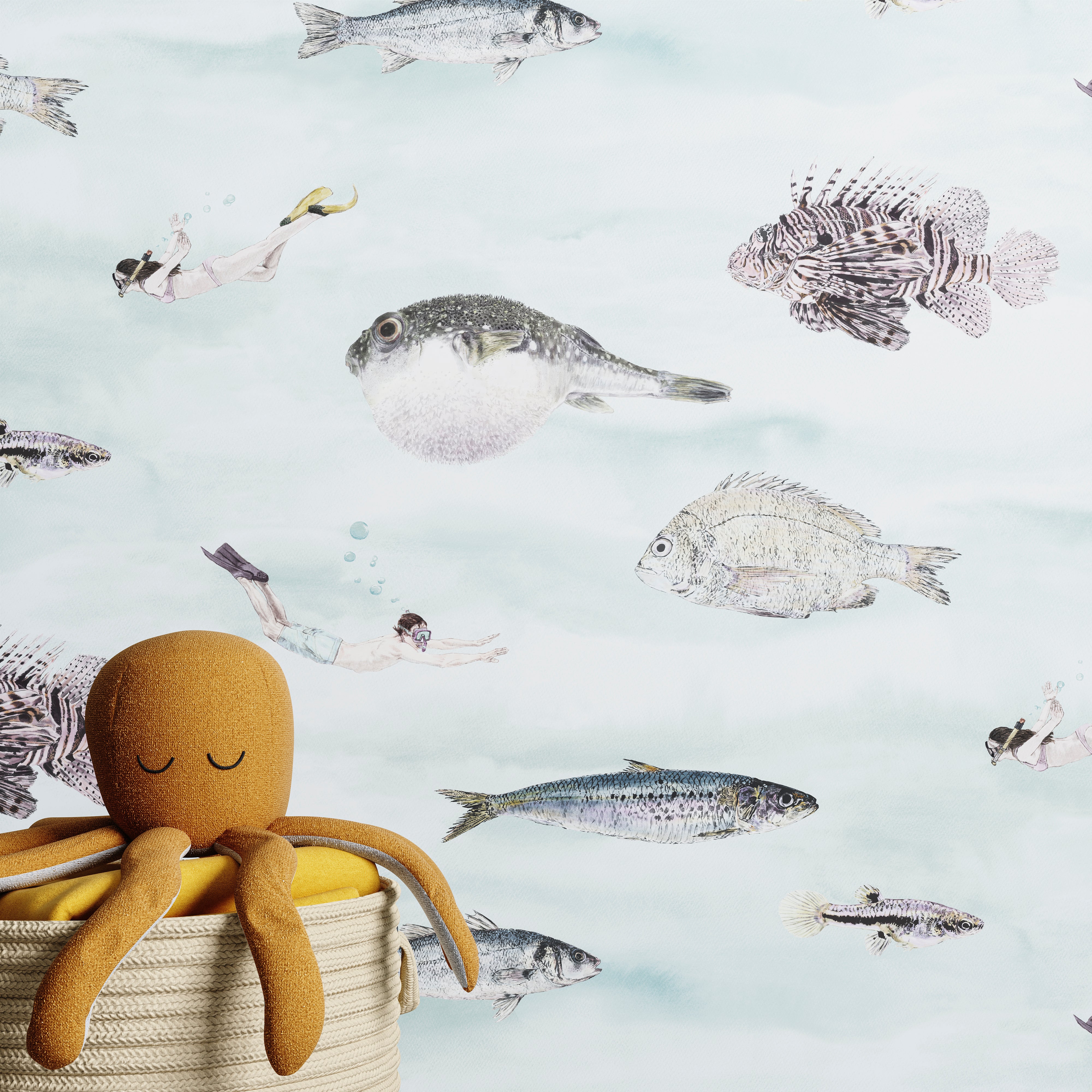 Classic Fish Wallpaper | SIAN ZENG - Decoralist