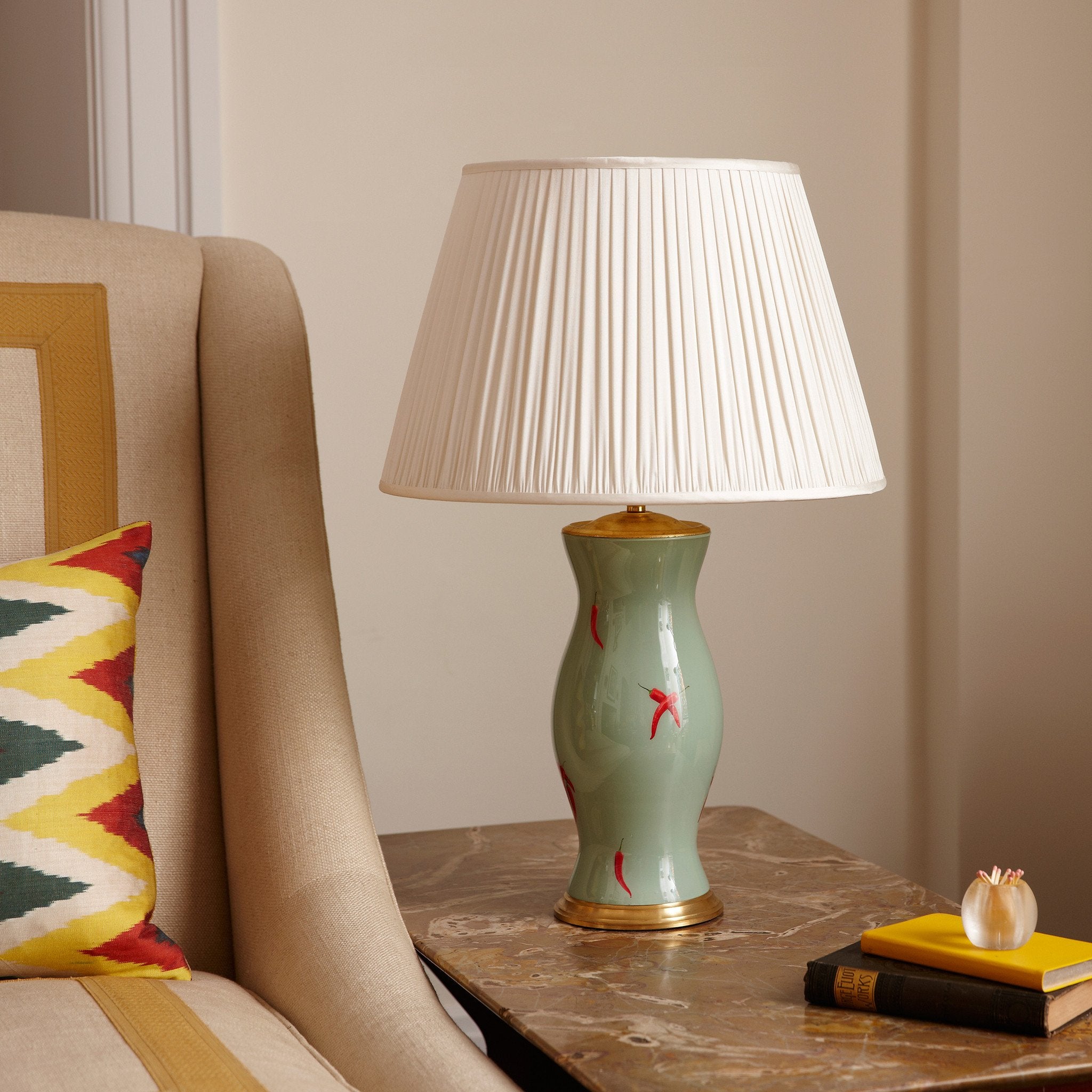 Some Like It Hot Chilli Table Lamp in Olive Green - Decoralist