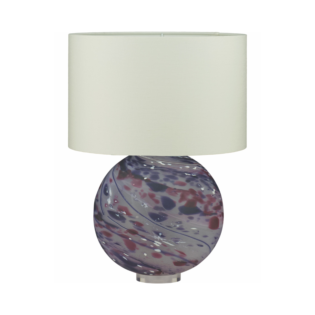 Nyla Amethyst Crystal Glass Table Lamp - Decoralist