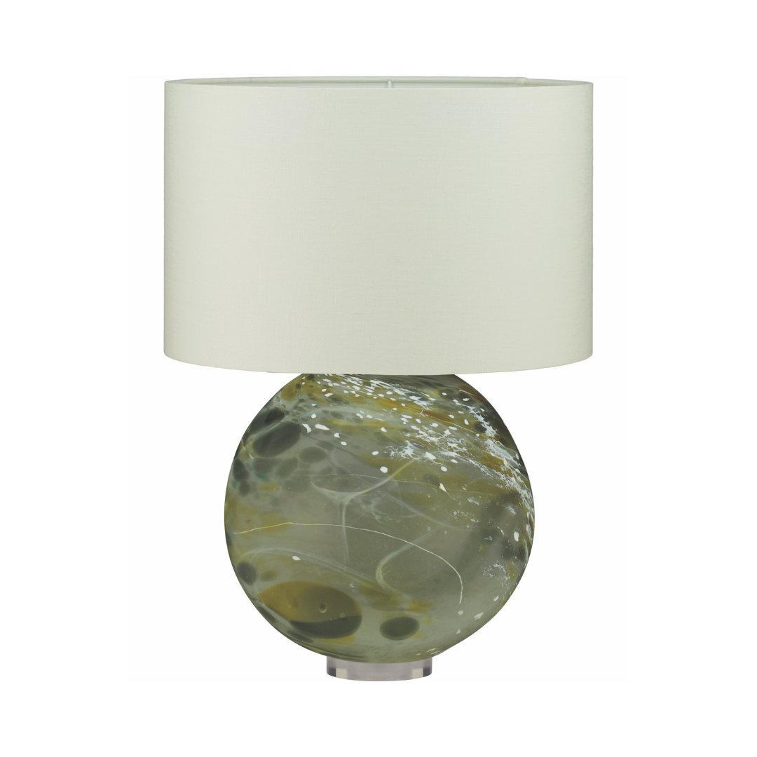 Nyla Sage Crystal Glass Table Lamp - Decoralist
